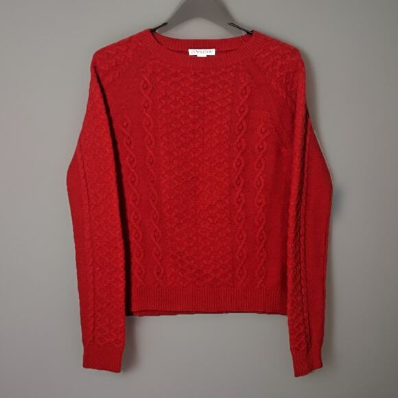 Pendleton | Sweaters | Pendleton Womens M Red Lambswool Cable Knit ...
